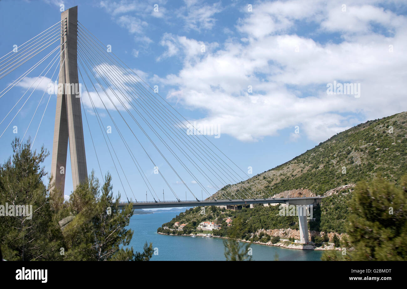 THE FRANJO TUDMAN BRIDGE DUBROVNIK CROATIA The 518 meter long cable ...