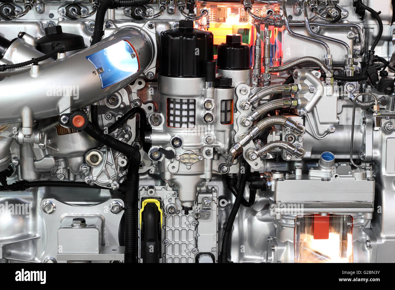 heavy truck engine detail Stock Photo - Alamy