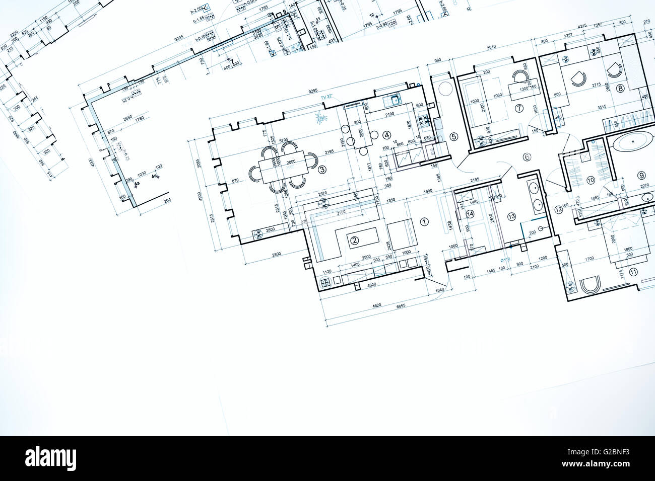 blueprint floor plans, architectural drawings, construction background ...
