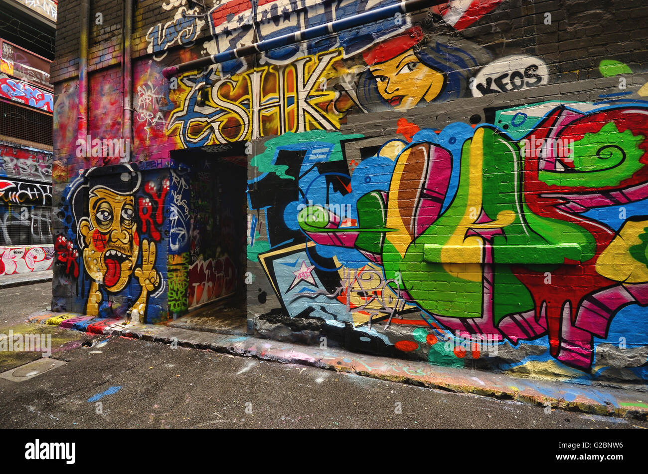 Graffiti on Hosier Lane, Melbourne. Australia Stock Photo - Alamy