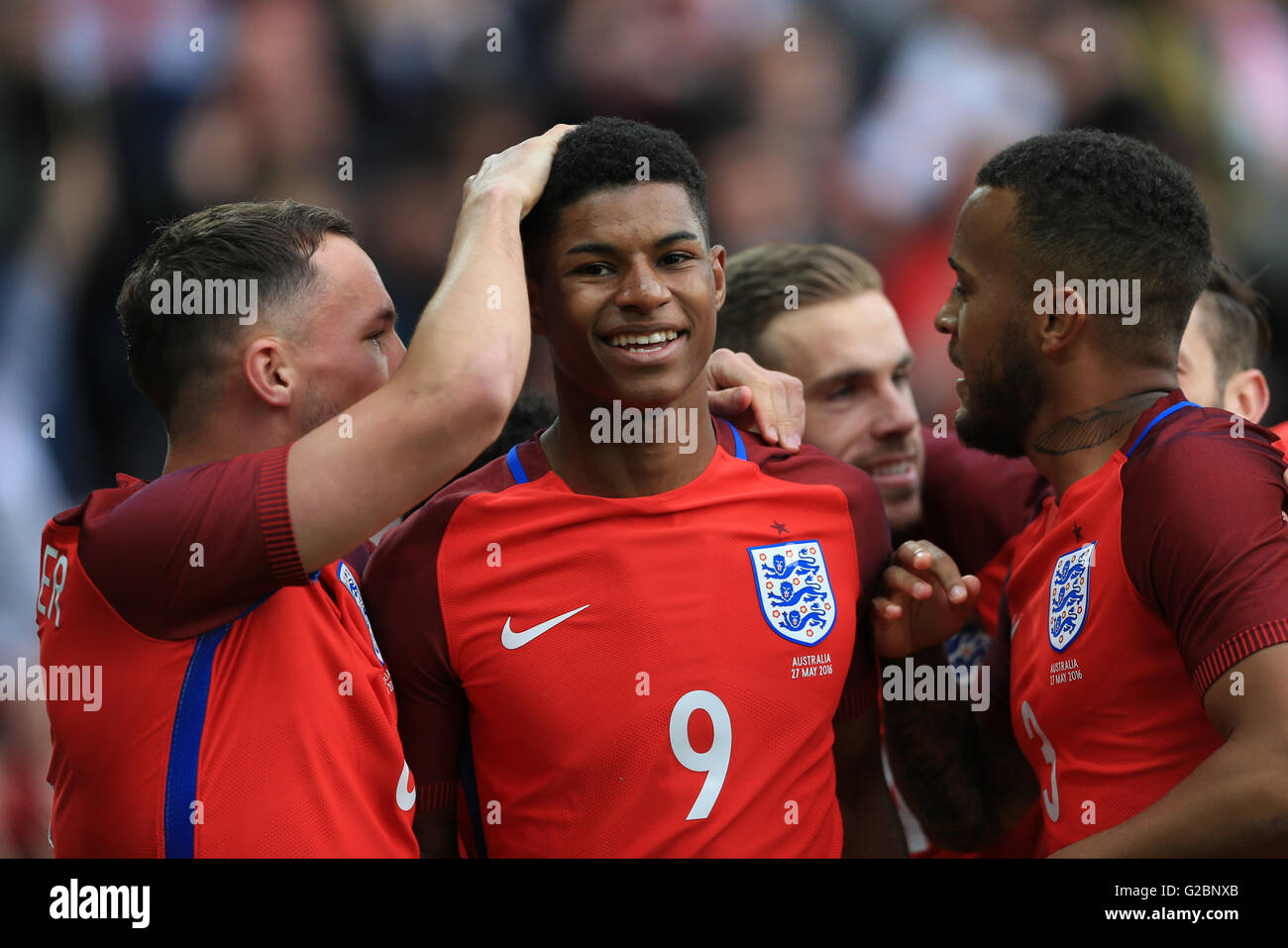 Englands marcus rashford celebrates scoring hi-res stock photography ...