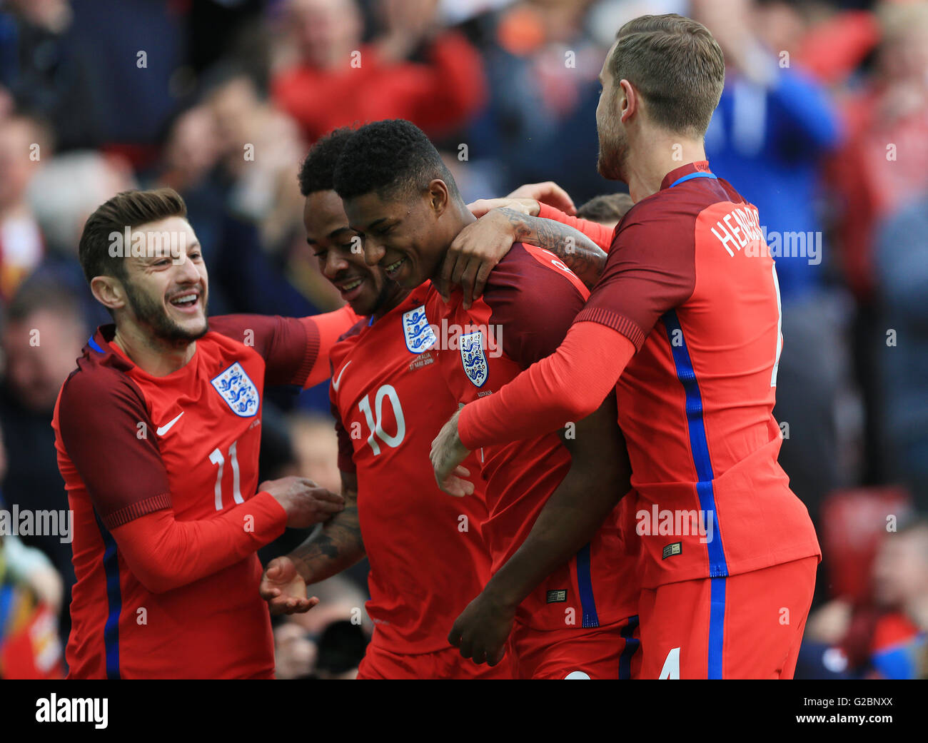 Englands marcus rashford celebrates scoring hi-res stock photography ...