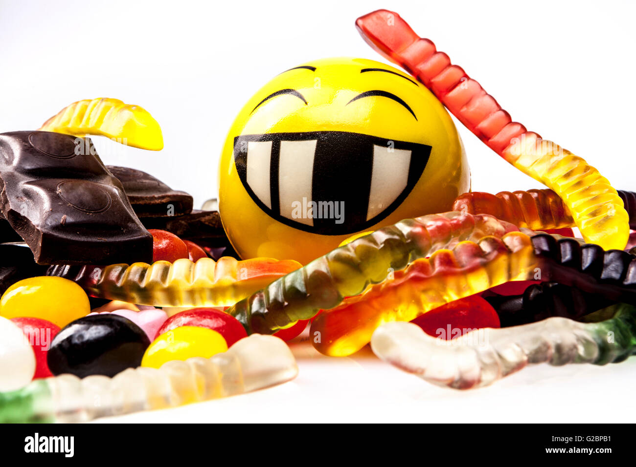 Sweets isolated on white background with shadow Stock Photo - Alamy