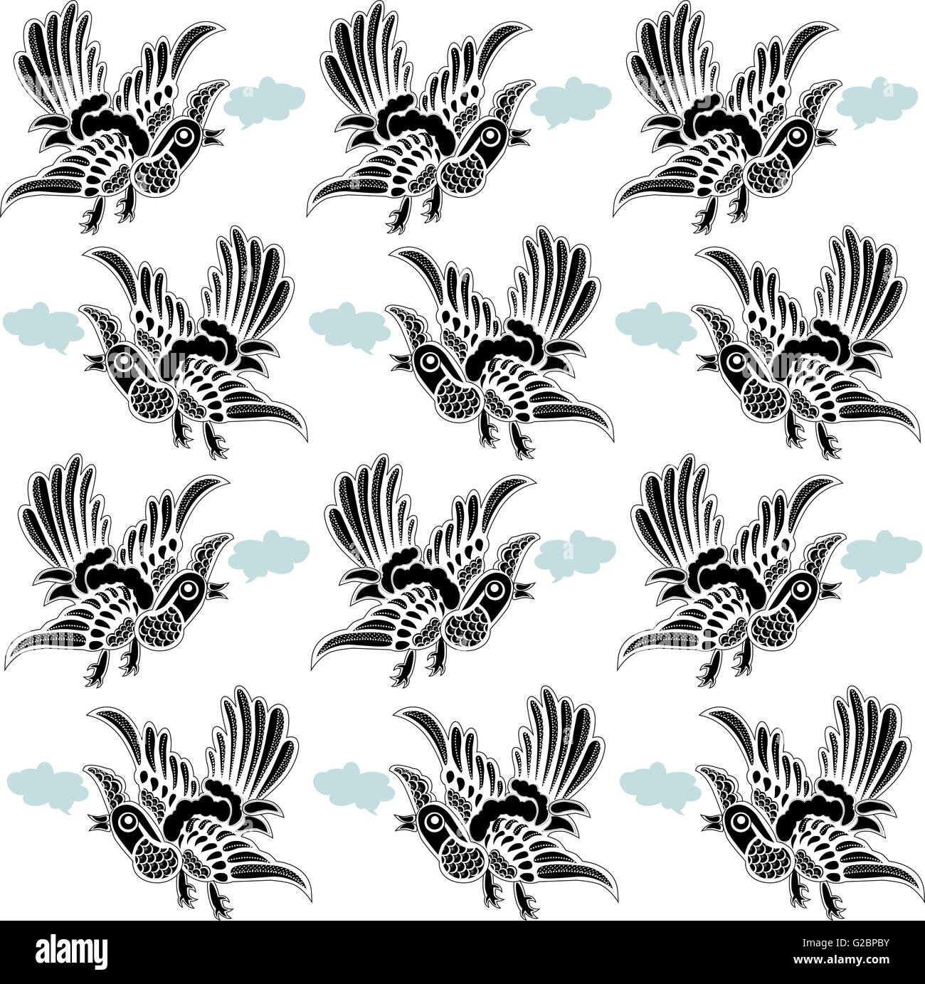 Illustration drawing bird pattern Stock Vector Image & Art - Alamy