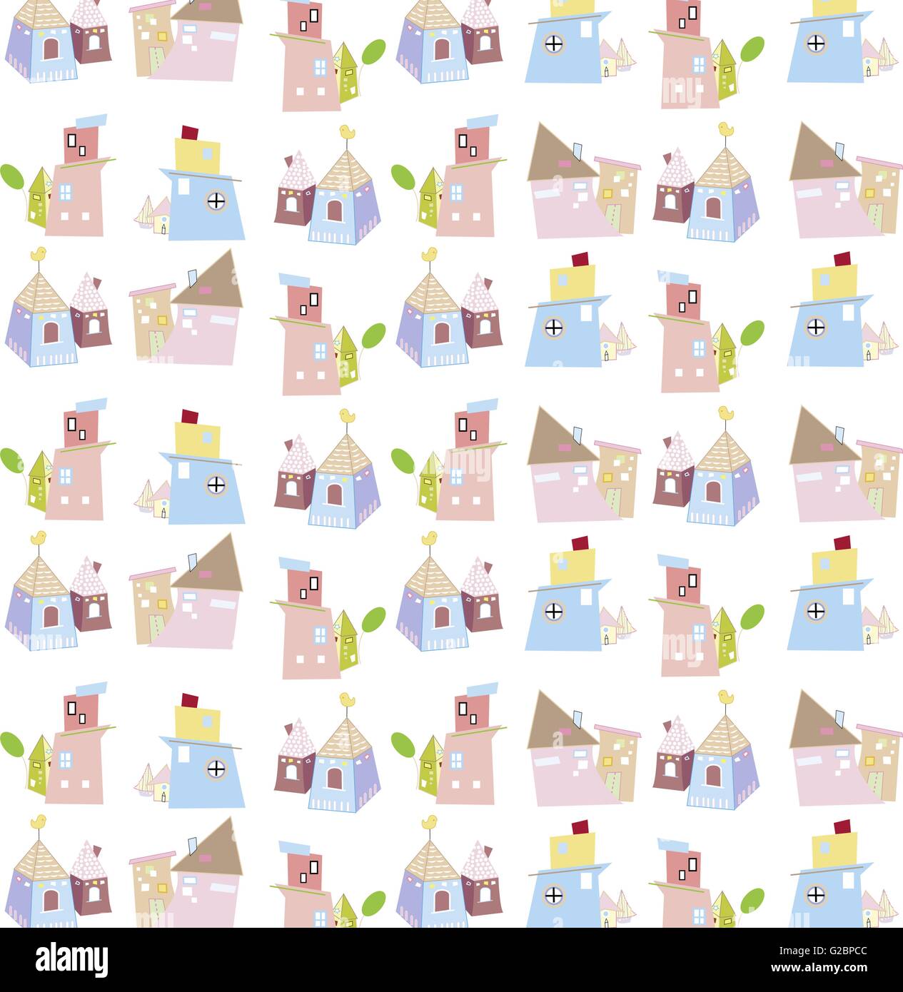 Pastel houses Stock Vector Images - Alamy