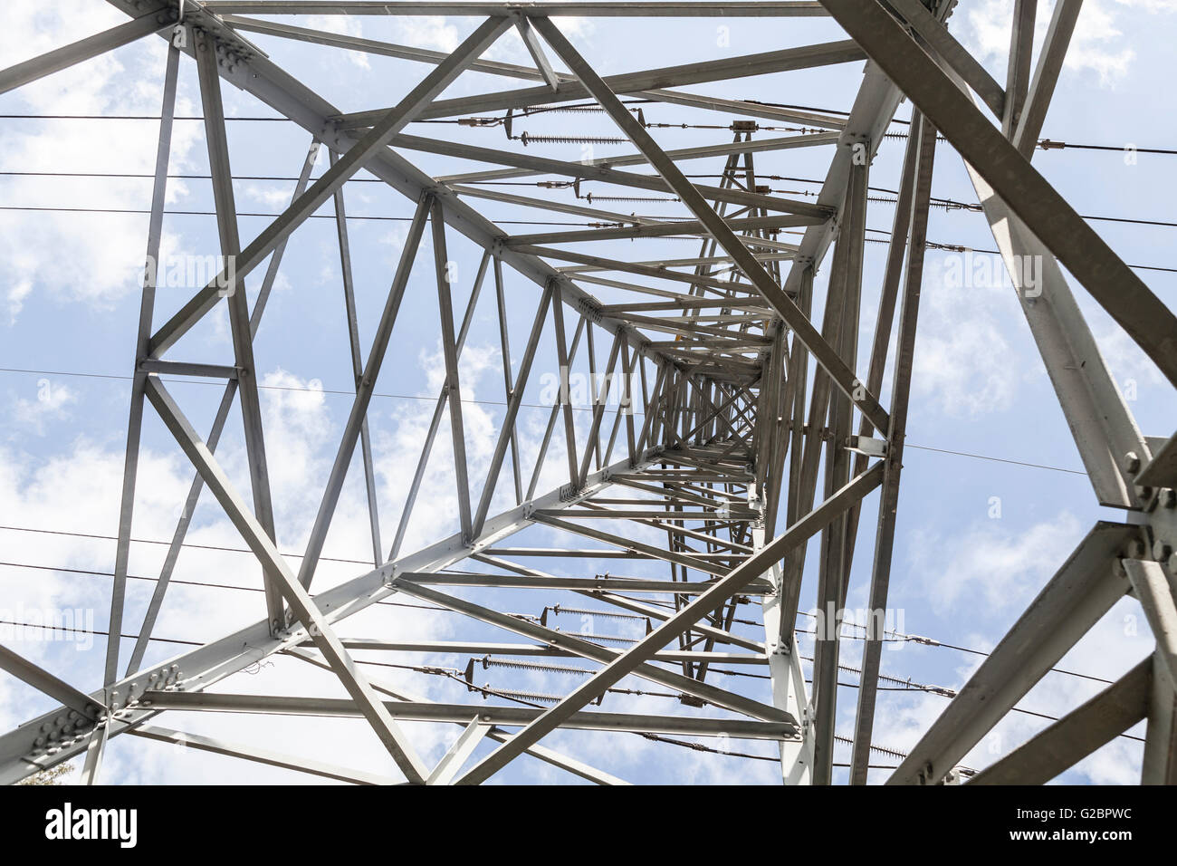 Big electric tower and beautiful cloudy sky Stock Photo - Alamy