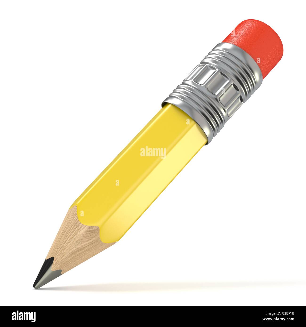 Yellow pencil. 3D render illustration isolated on white background ...