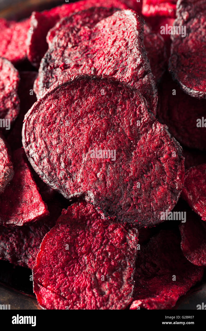 Healthy Purple Baked Beet Chips with Sea Salt Stock Photo - Alamy