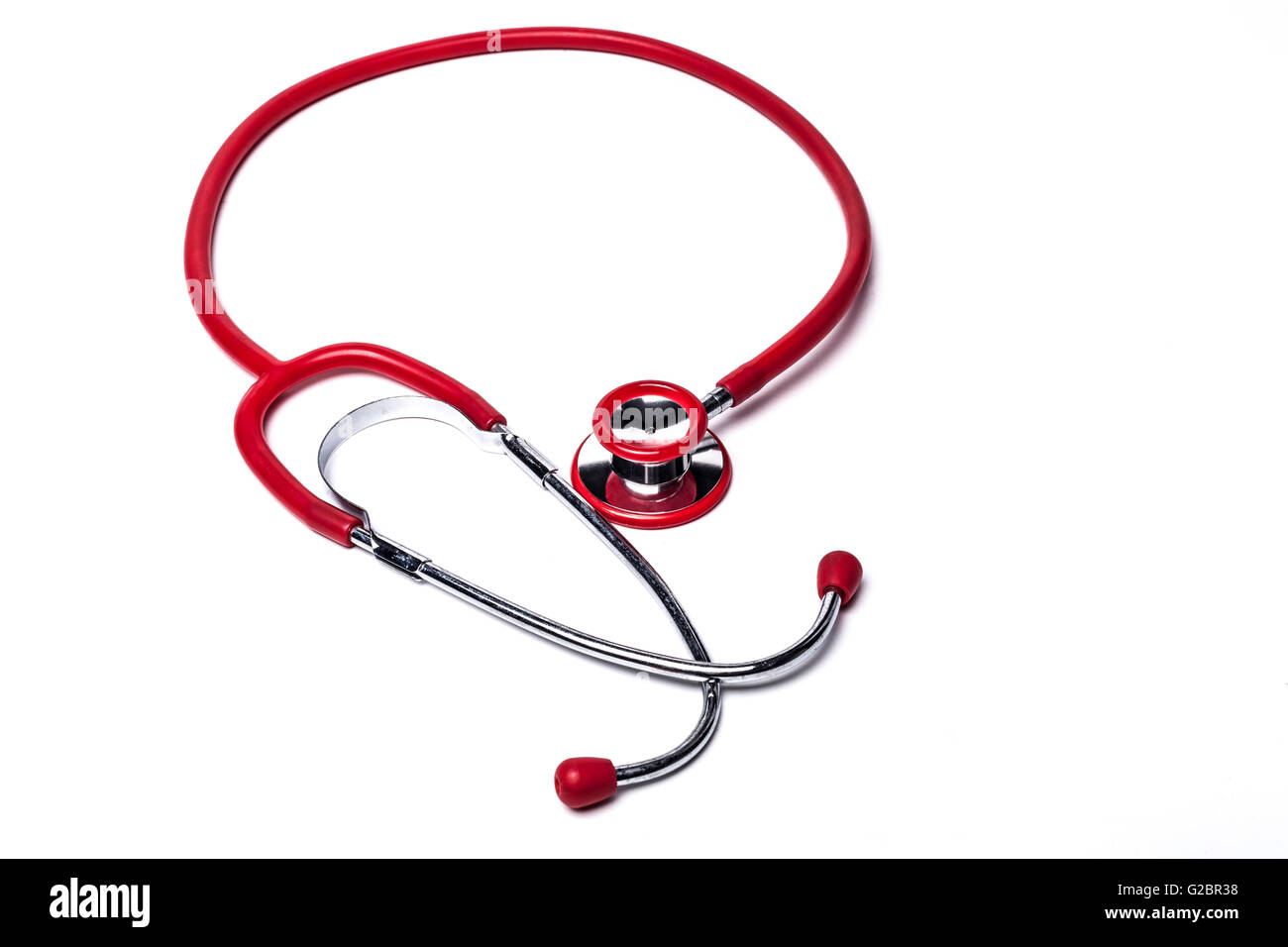 Isolated Red Stethoscope on White Background Stock Photo - Alamy