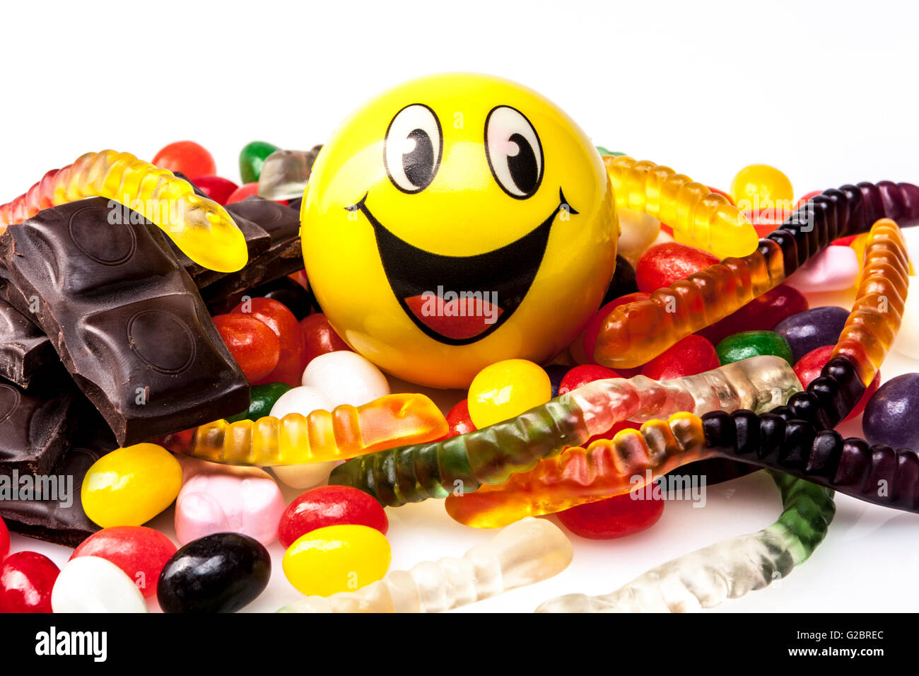 Sweets isolated on white background with shadow Stock Photo - Alamy