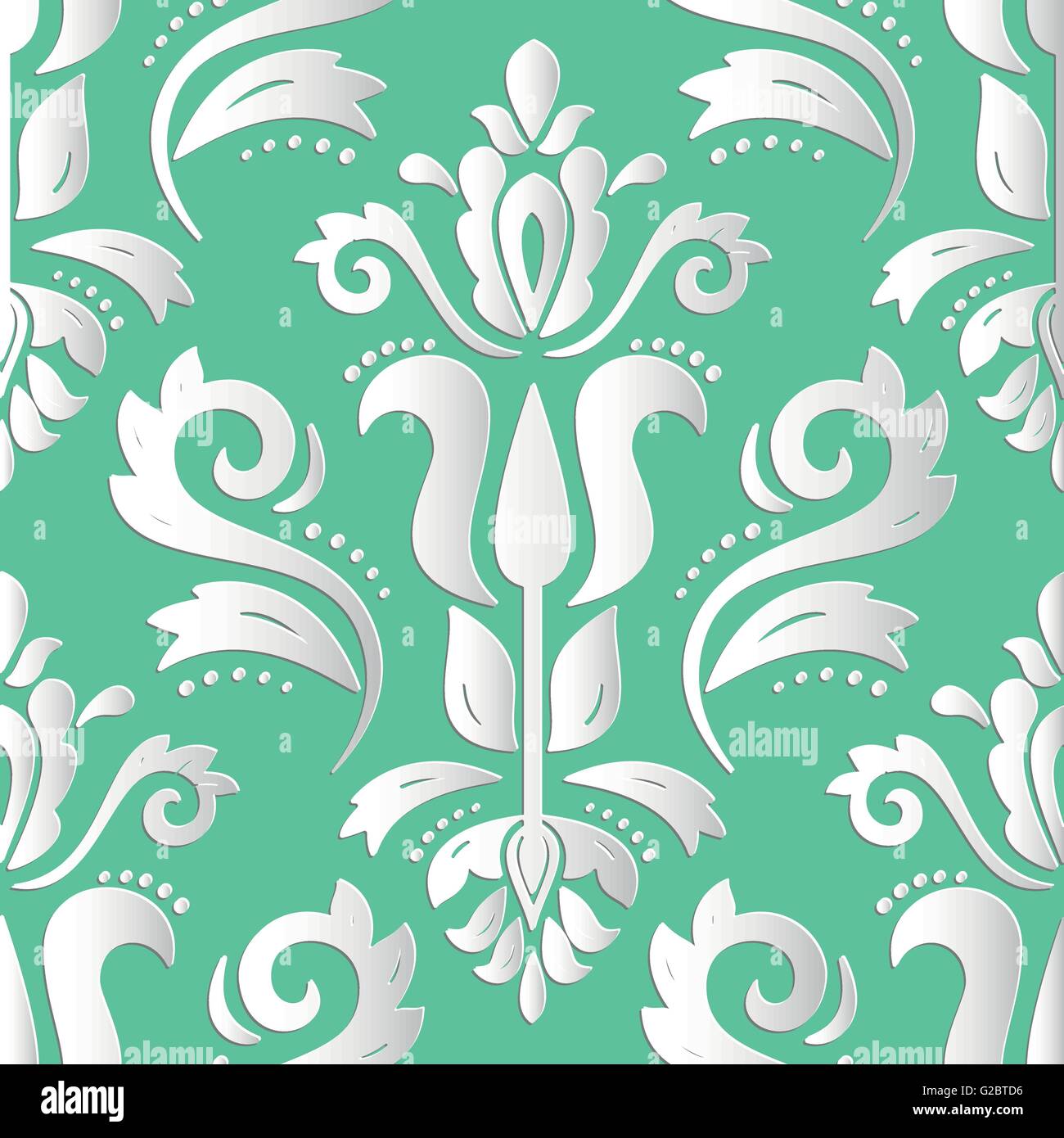 Seamless Vector Oriental Pattern With 3D Elements Stock Vector Image & Art - Alamy