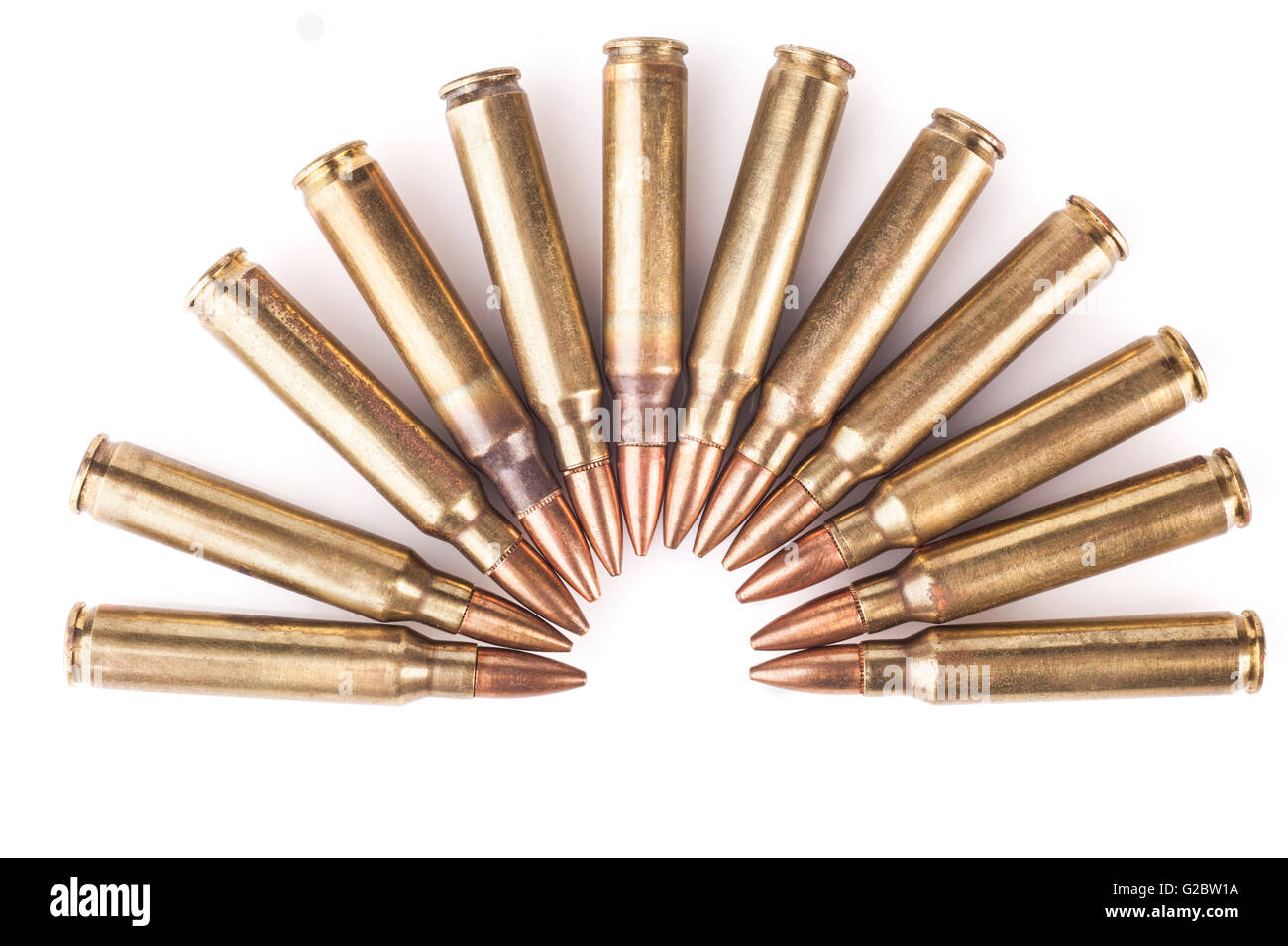 Rifle Bullets Isolated on White Background Stock Photo - Alamy
