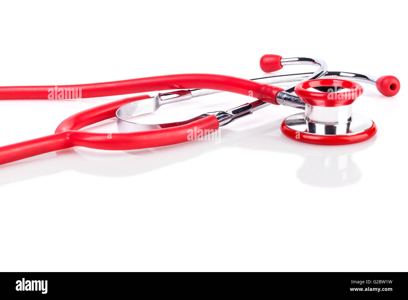 Red Stethoscope Close-up Isolated On White Background Stock Photo - Alamy