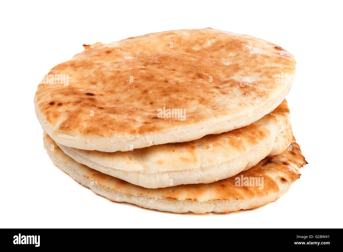 Traditional pitta stack isolated on white background Stock Photo - Alamy