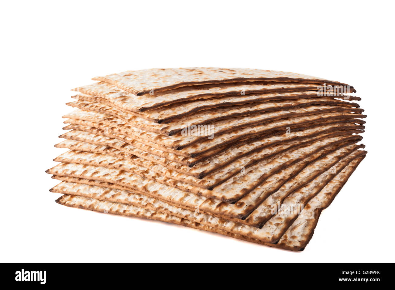 Matzot for pesach isolated on white background Stock Photo - Alamy