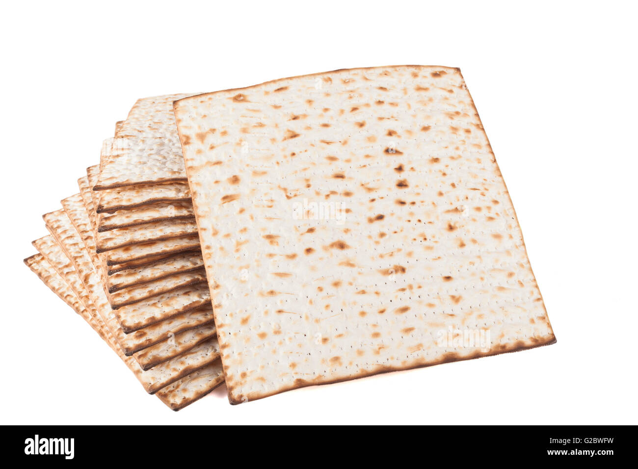 Matzot for pesach isolated on white background Stock Photo - Alamy