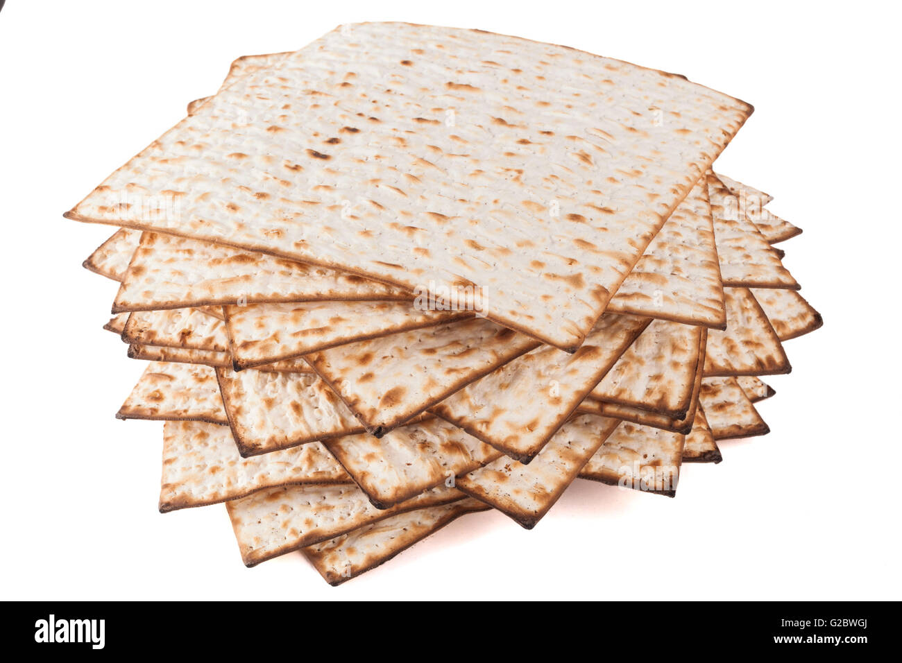 Matzot for pesach isolated on white background Stock Photo - Alamy