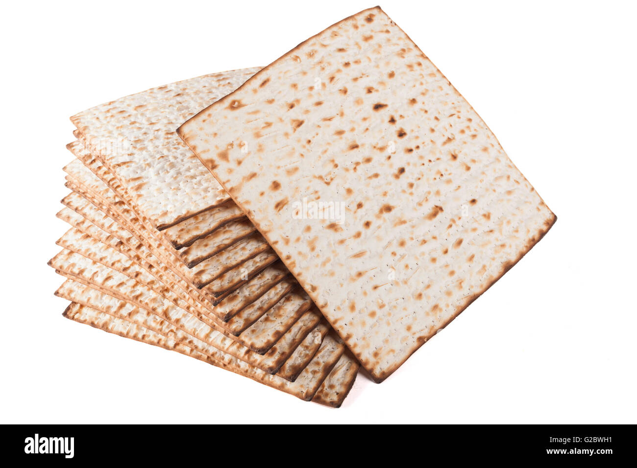 Matzot for pesach isolated on white background Stock Photo - Alamy