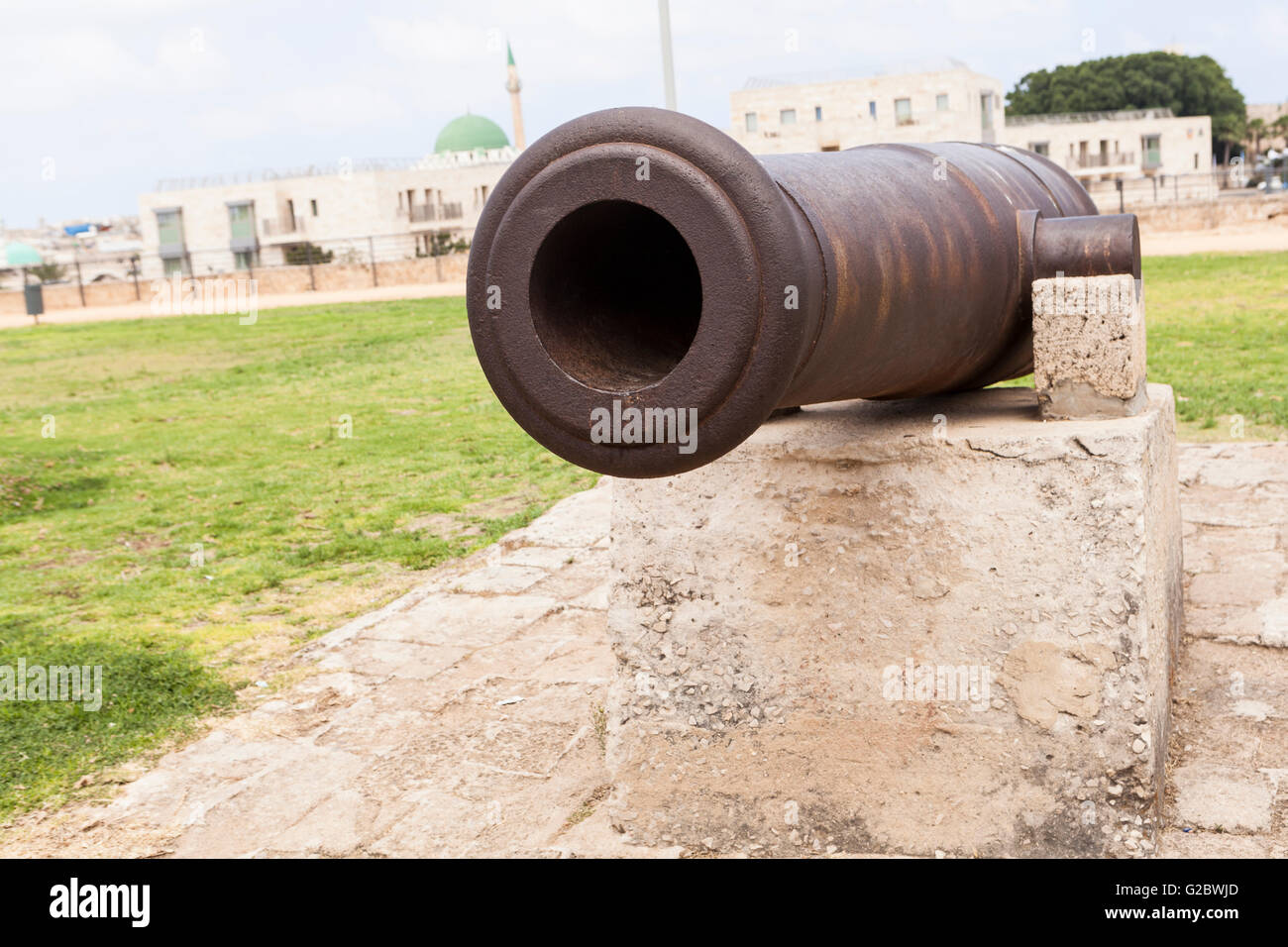 Old rusty cannon barrel in acre in northen israel Stock Photo - Alamy