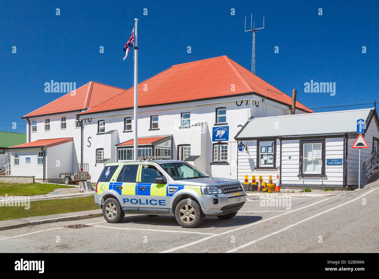 The Police Station in Stanley the Capital of the Falkland Islands on ...