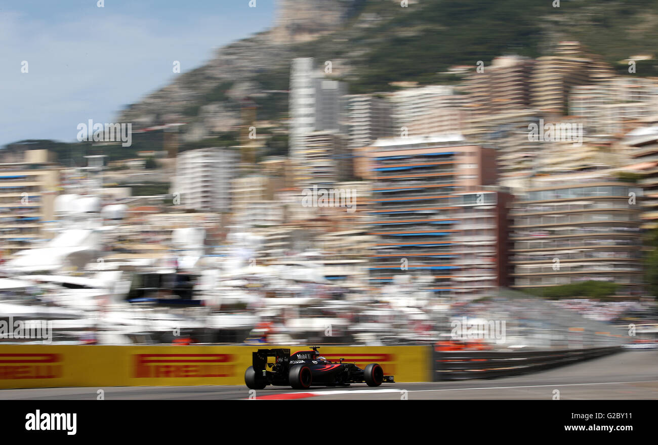 McLaren's Jenson Button during third practice at the Circuit de Monaco ...