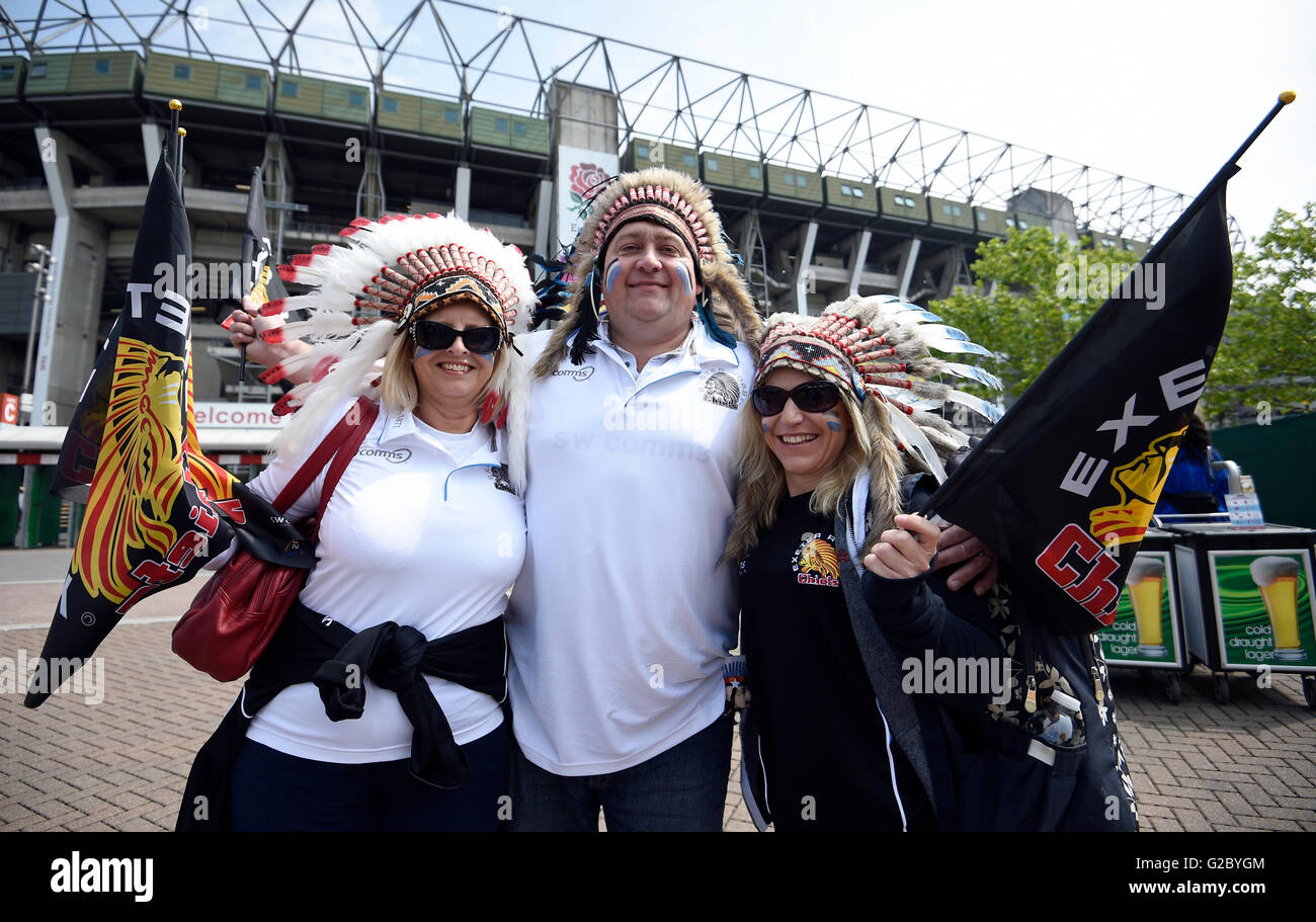 Exeter Chiefs fans show their support before the Aviva Premiership ...