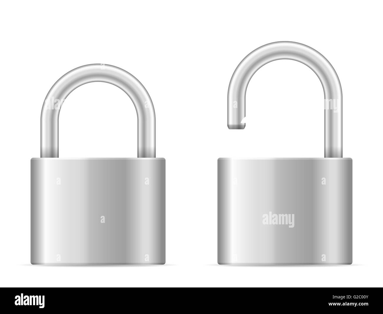 Padlock set on a white background Stock Photo - Alamy