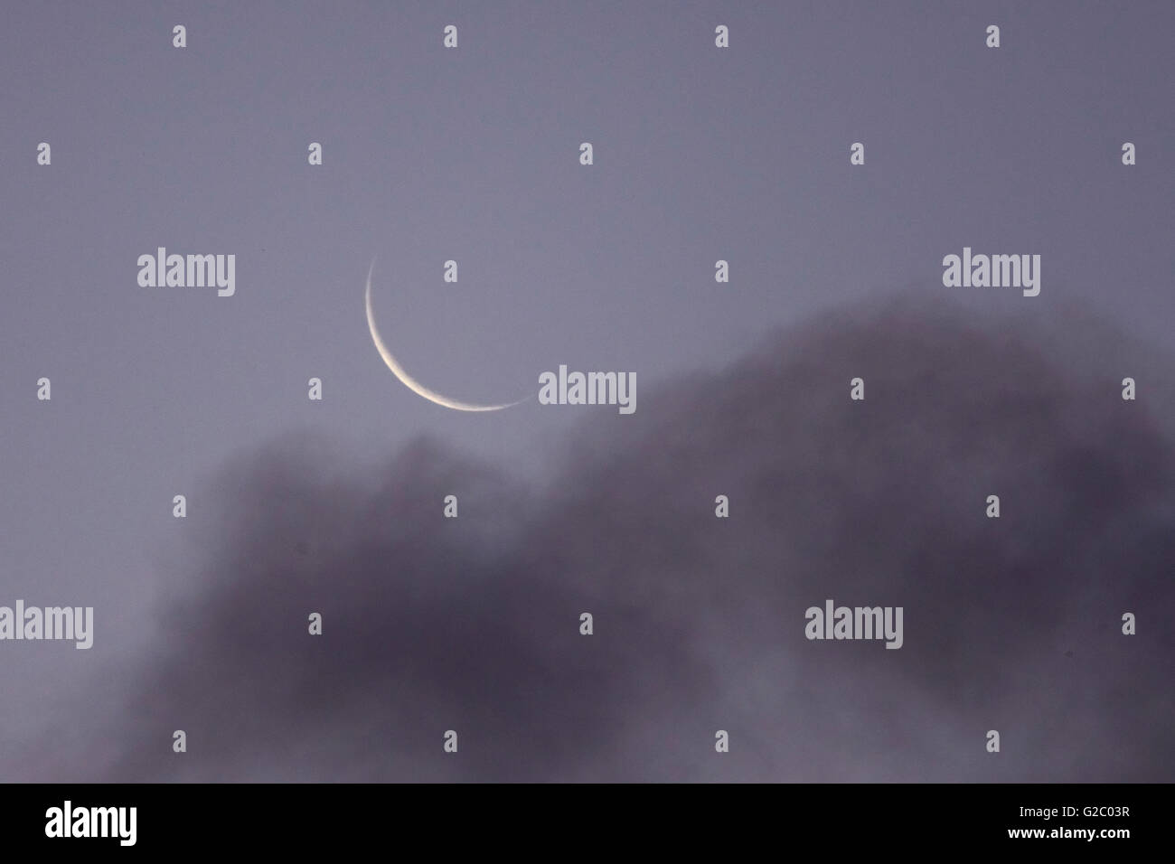 Crescent Moon in early dawn Stock Photo - Alamy