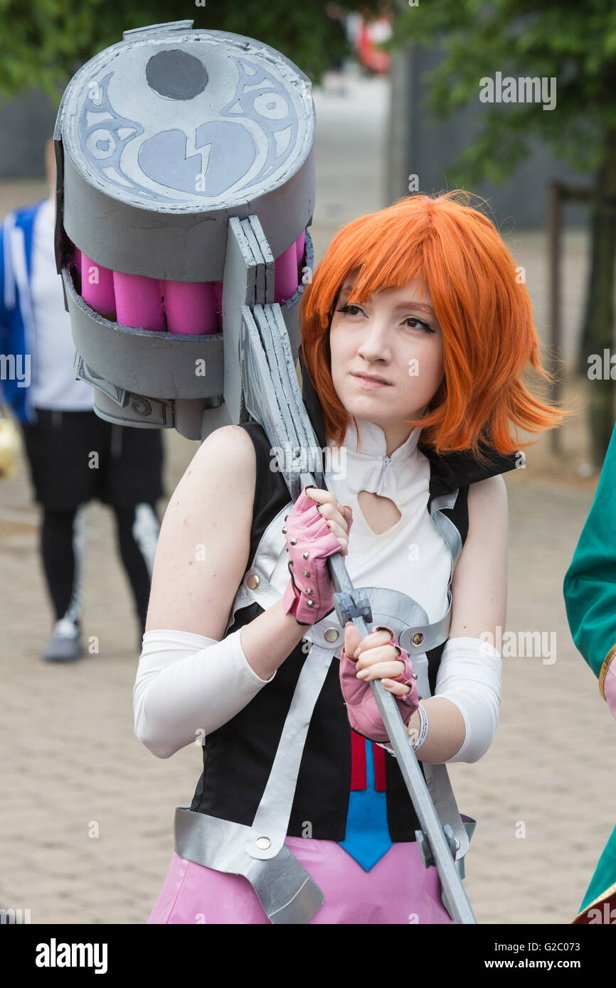 London, UK. 28 May 2016. Cosplayers gather at Excel. The MCM ComicCon ...