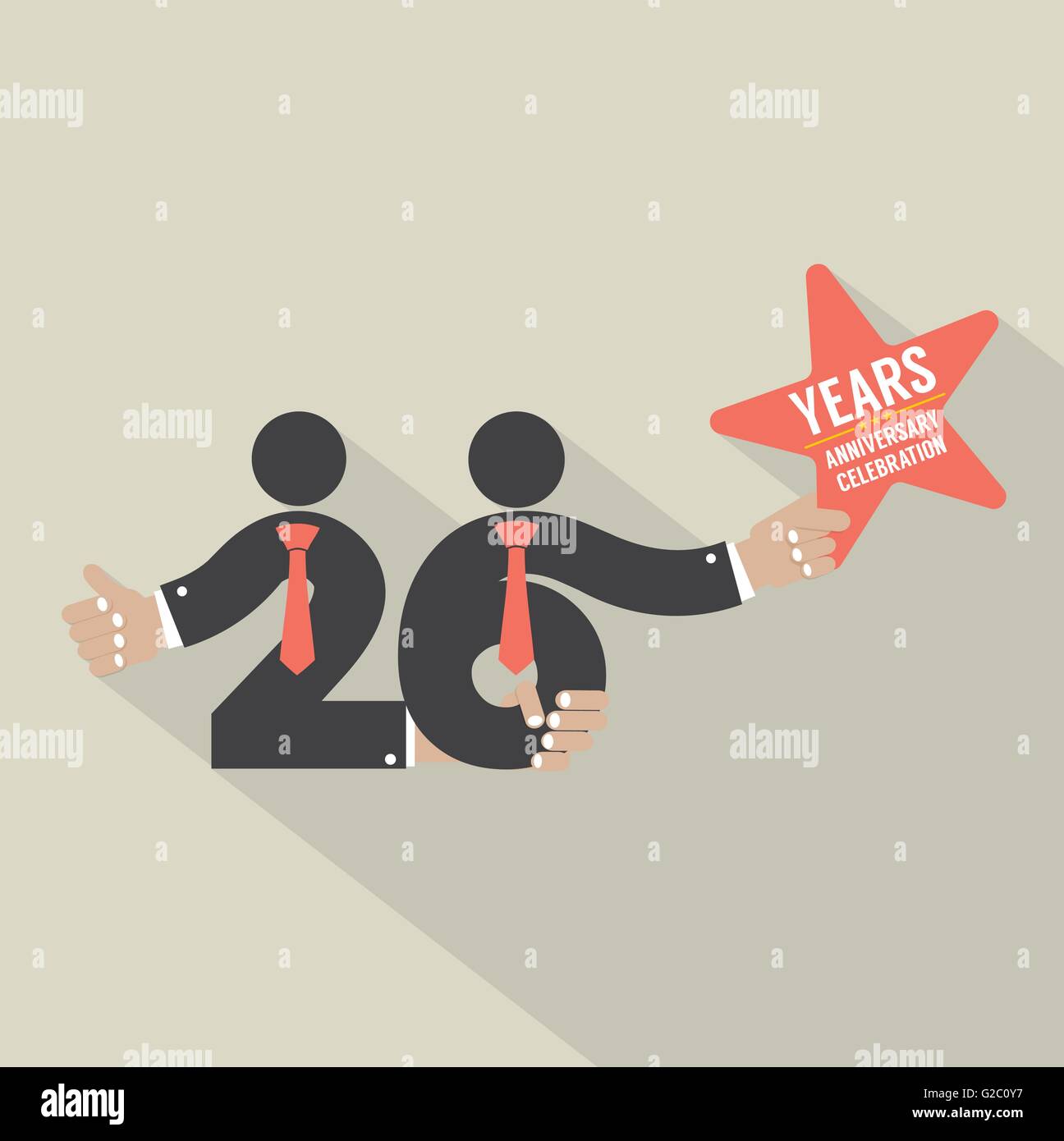 26th Years Anniversary Typography Design Vector Illustration Stock ...