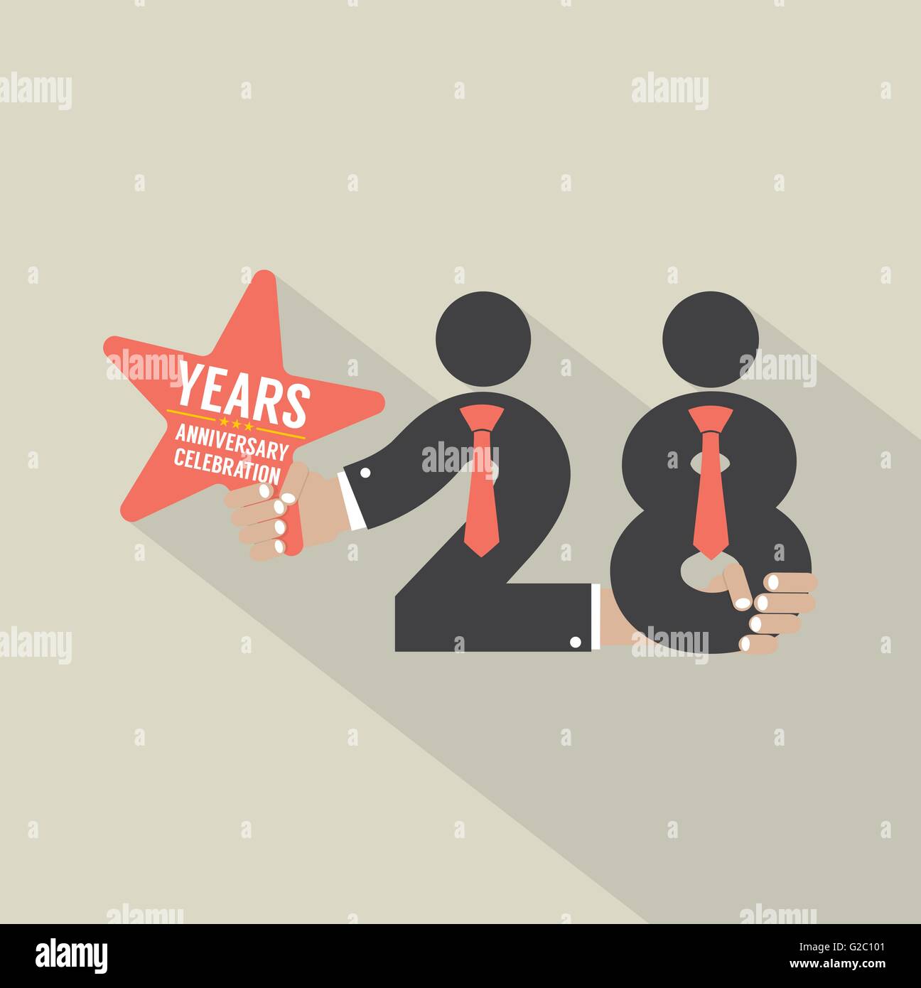 28th Years Anniversary Typography Design Vector Illustration Stock ...