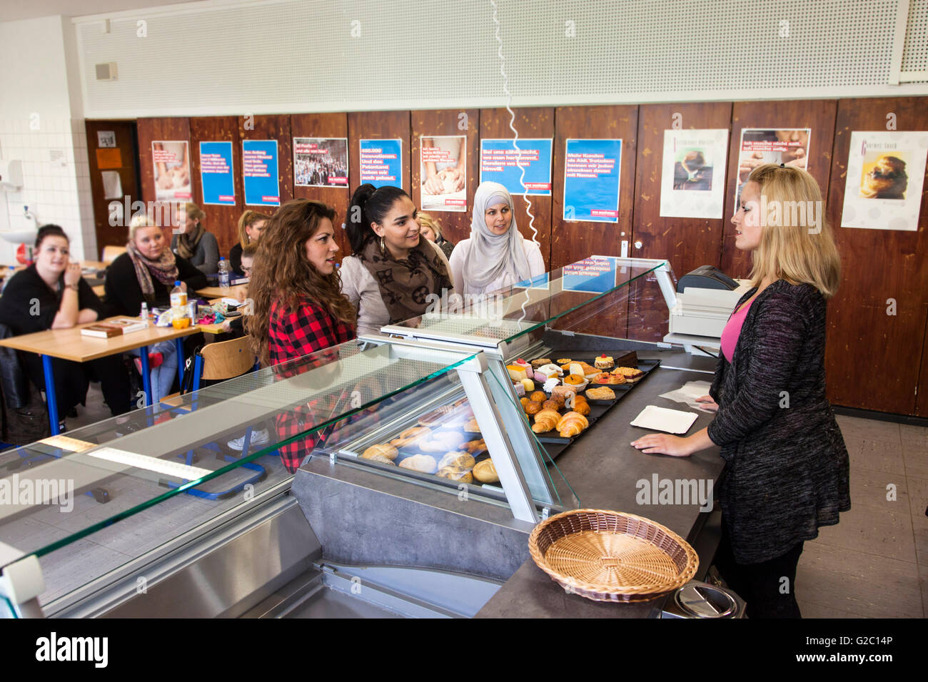 Instruction in the vocational school at the bakery counter Stock Photo ...