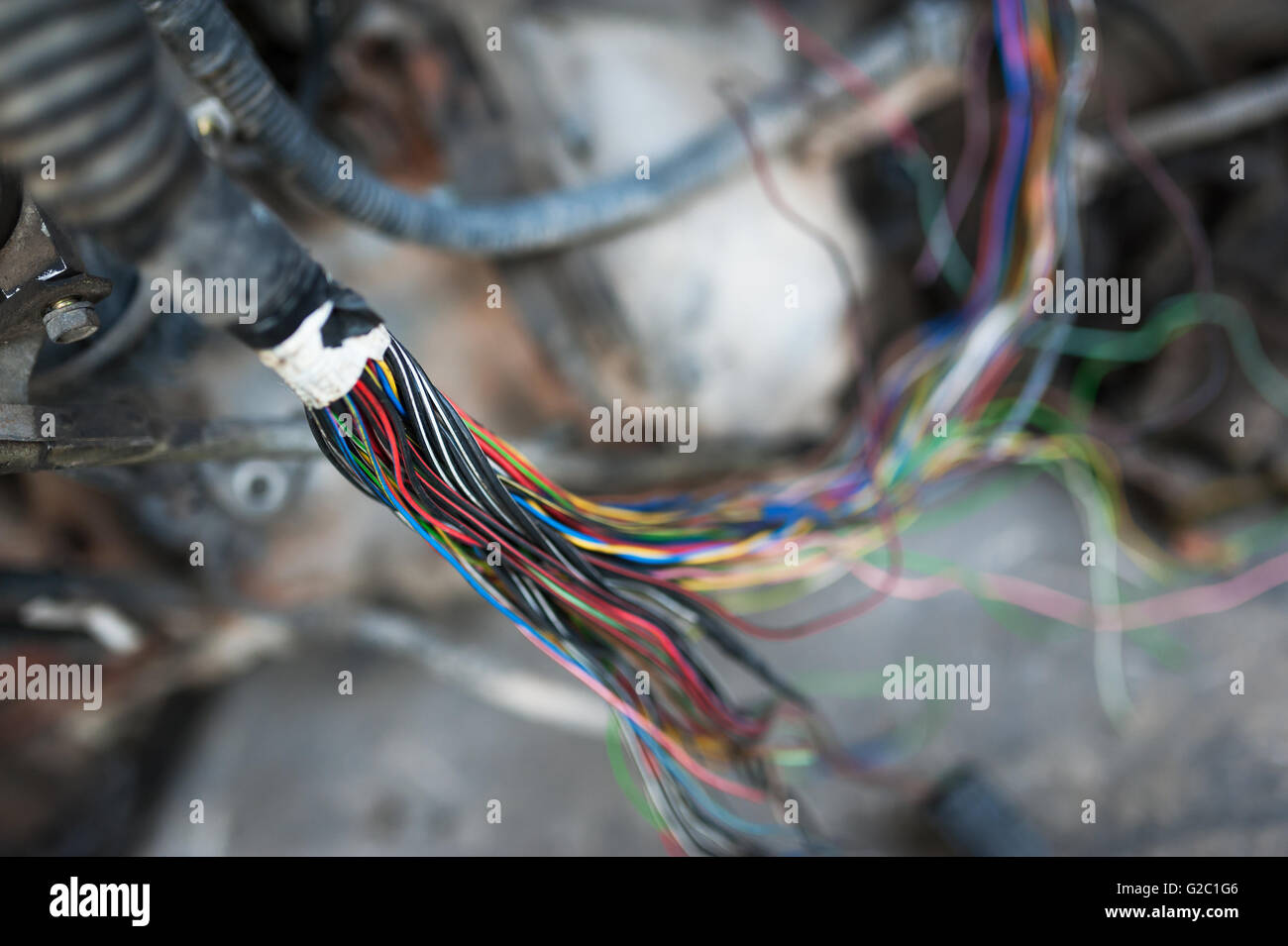 An Small wire electric in soft light Stock Photo - Alamy
