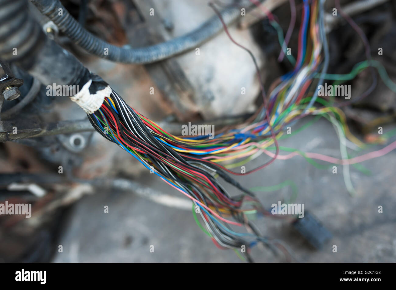 An Small wire electric in soft light Stock Photo - Alamy