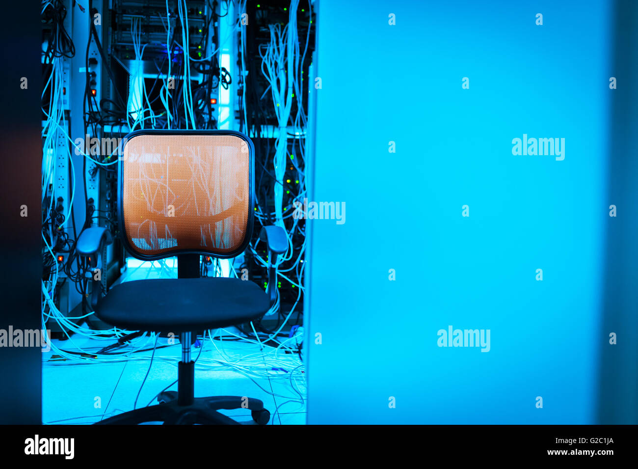 An Chair in the server room Stock Photo - Alamy