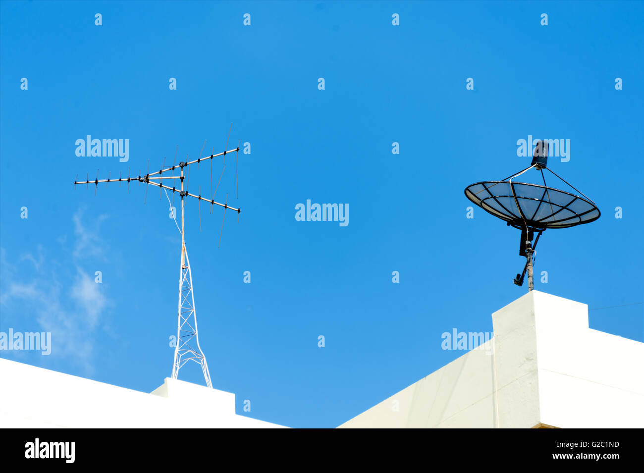 An Radar in blue sky sunset Stock Photo - Alamy