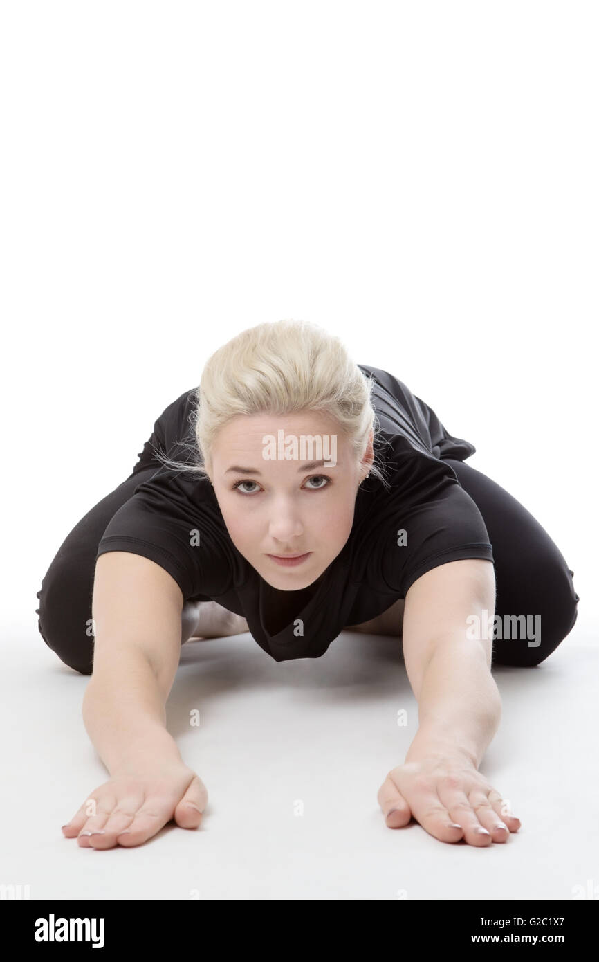 fitness woman doing floor stretching and exercises Stock Photo - Alamy
