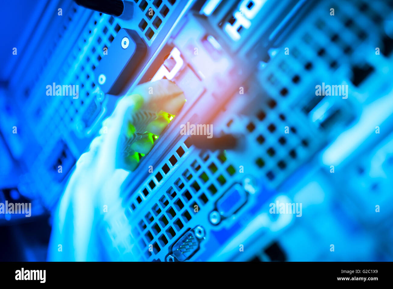 Core switch technology in network room place Stock Photo - Alamy
