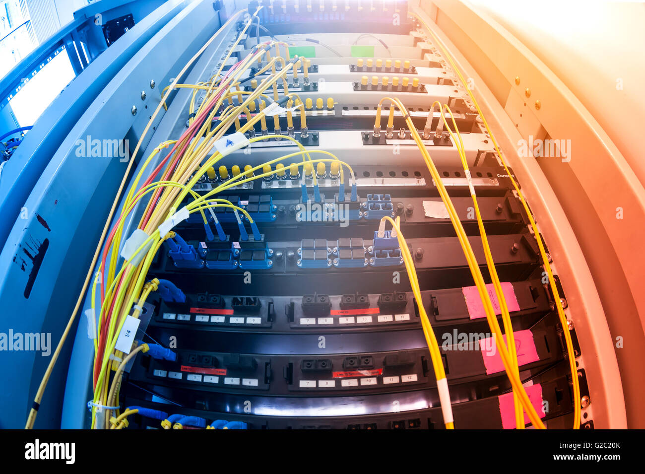 fiber optic with servers in a technology data center Stock Photo - Alamy
