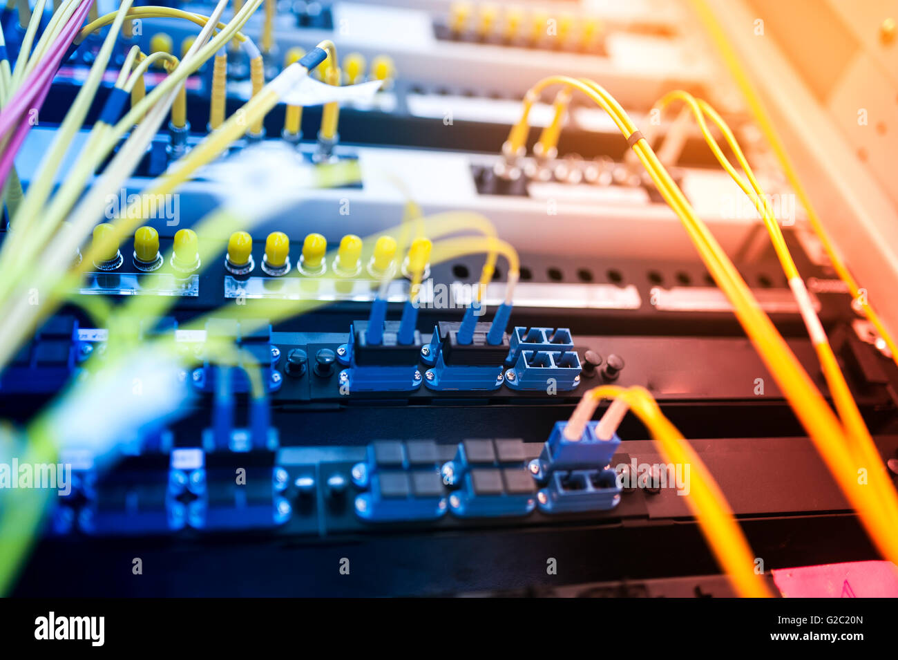 fiber optic with servers in a technology data center Stock Photo - Alamy