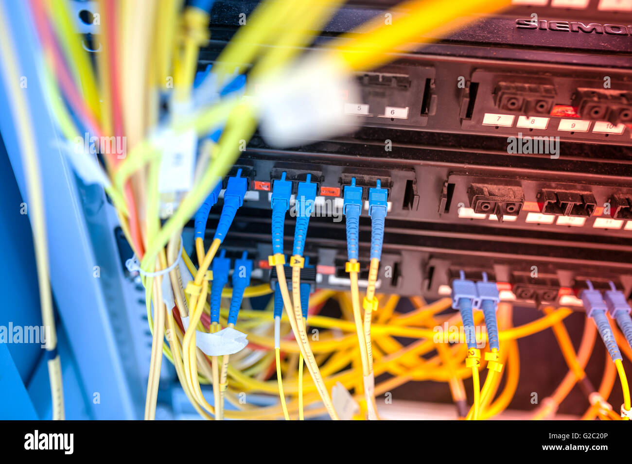 fiber optic with servers in a technology data center Stock Photo - Alamy