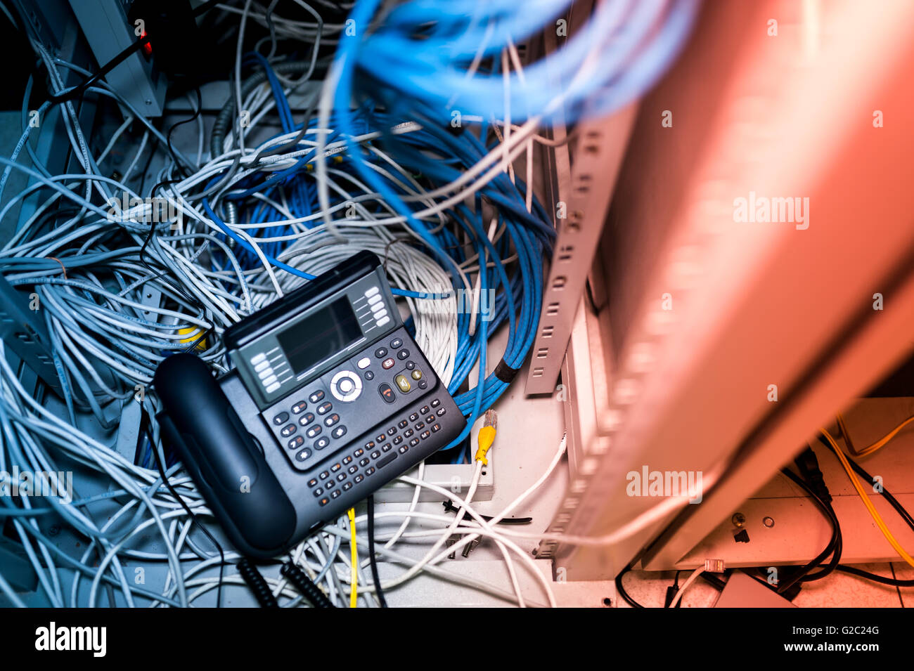 An Internet Phone in datacenter room Stock Photo - Alamy