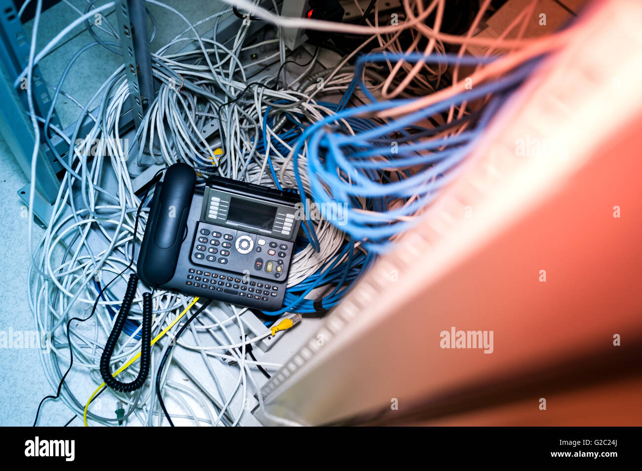 An Internet Phone in datacenter room Stock Photo - Alamy