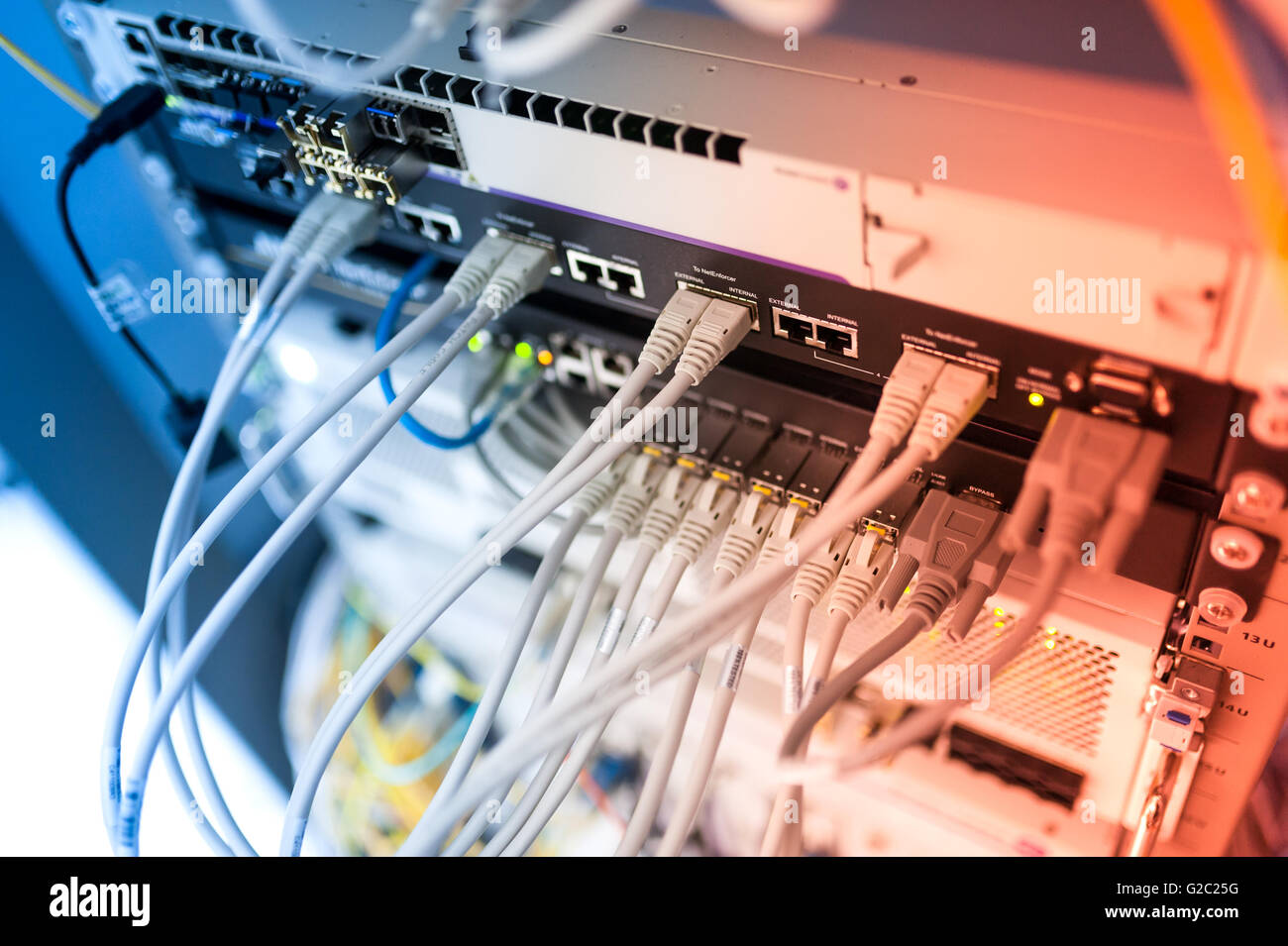 Core switch technology in network room place Stock Photo - Alamy