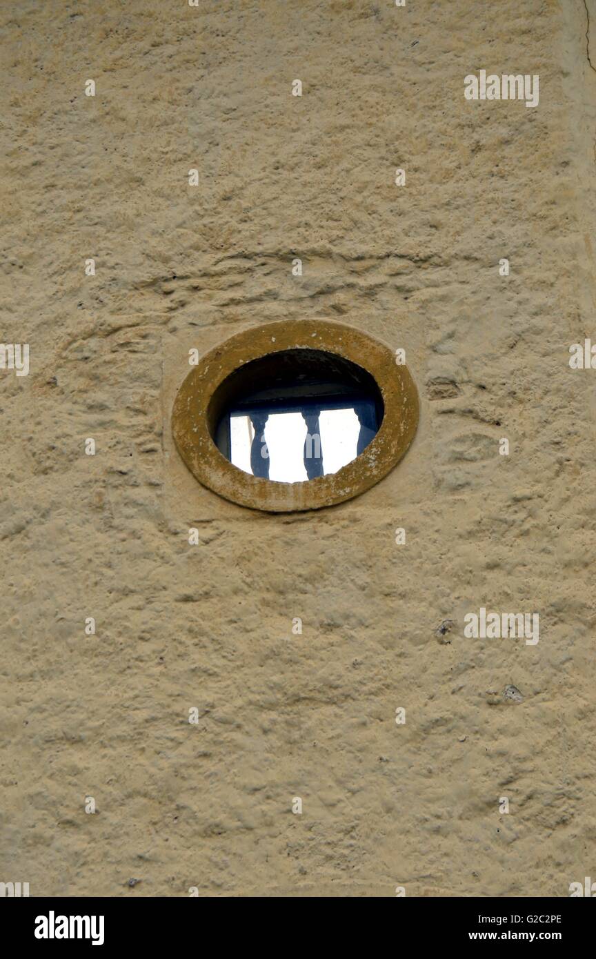 Eye of beef on a facade of brown color in the campaign Stock Photo - Alamy