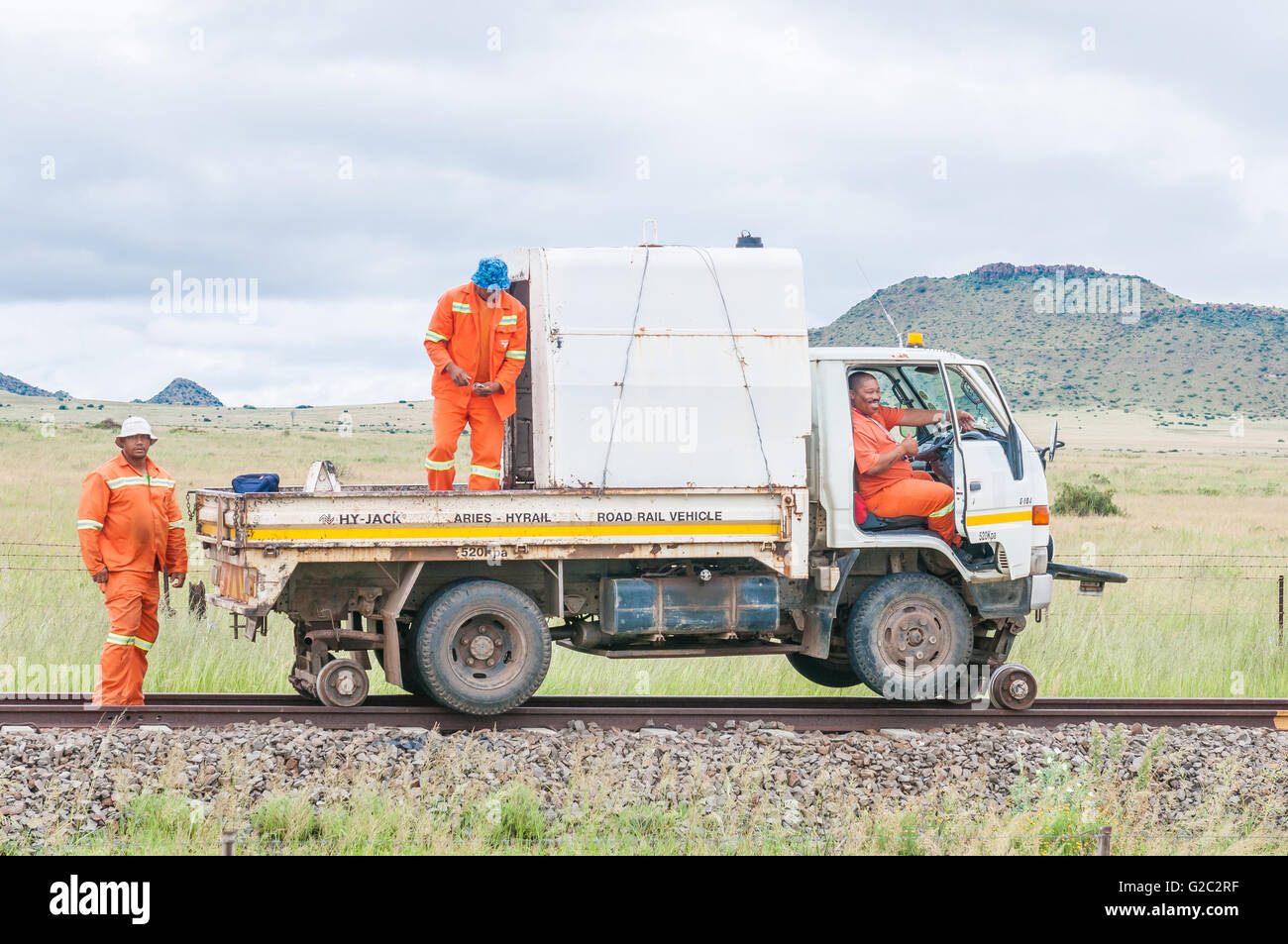 Men working on railroad track hi-res stock photography and images - Alamy
