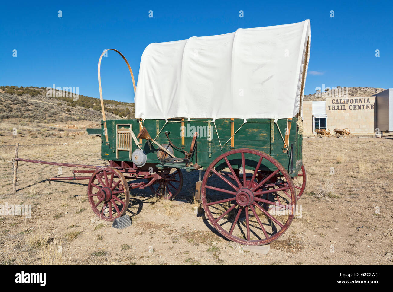 Nevada, Elko, California Trail Interpretive Center, pioneer wagon ...