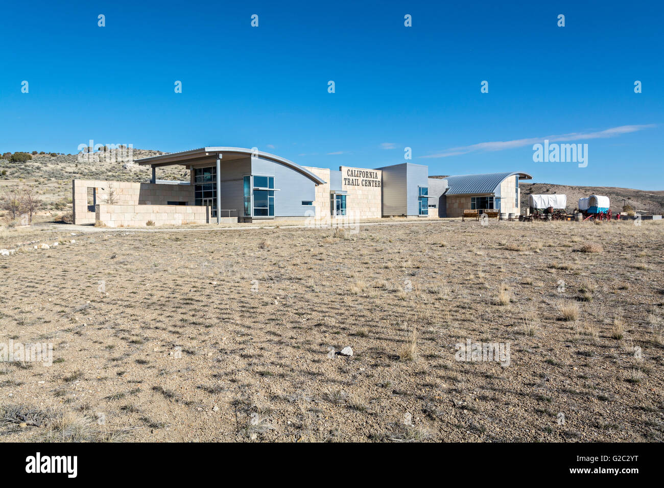 Nevada, Elko, California Trail Interpretive Center, pioneer wagon ...