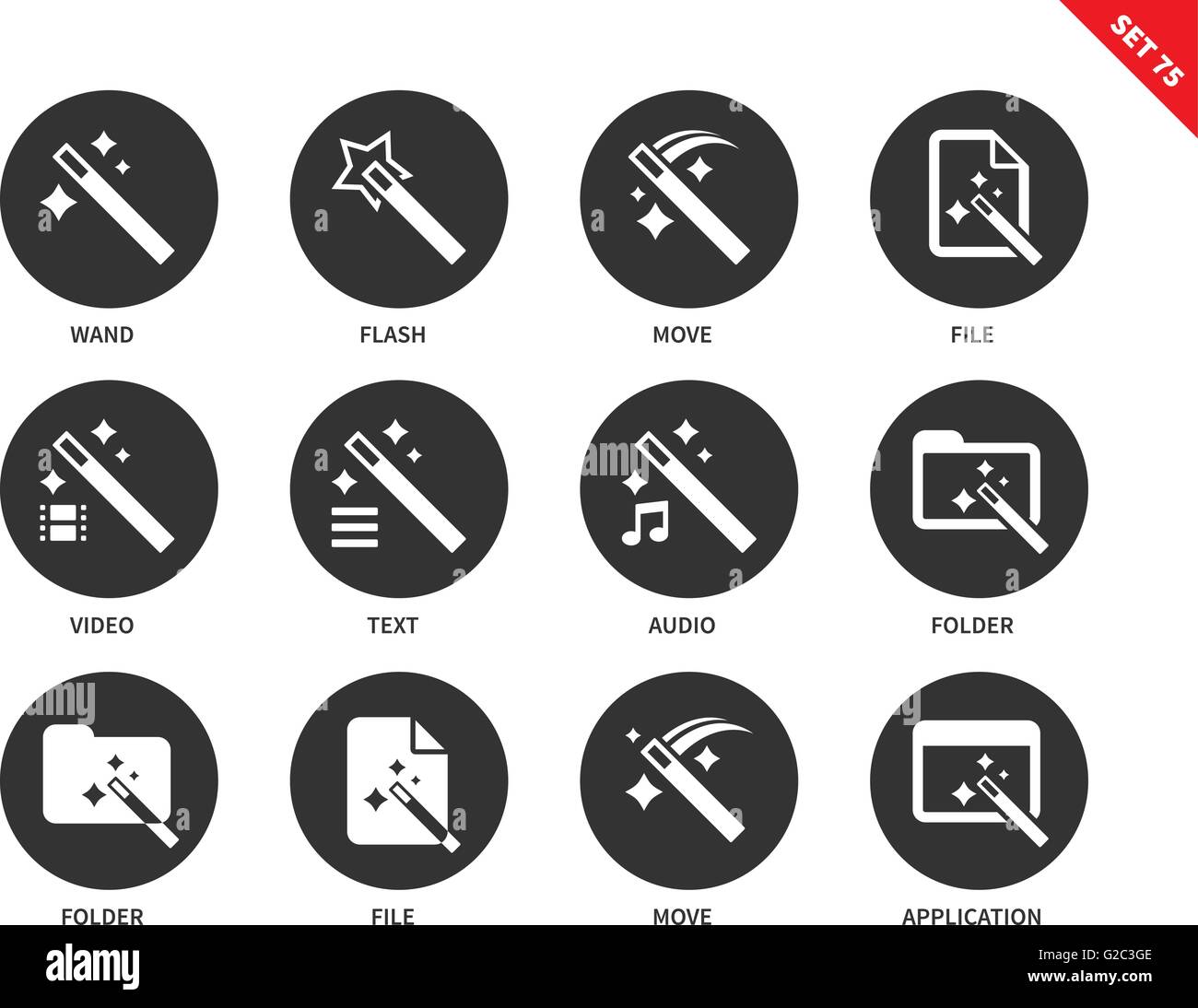 Magic icons on white background Stock Vector Image & Art - Alamy