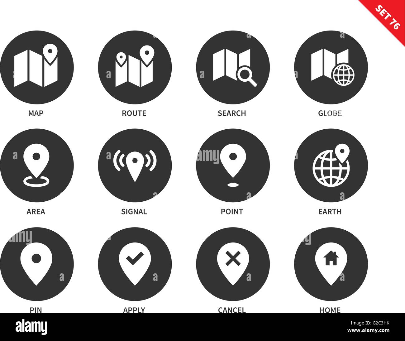 Map icons on white background Stock Vector Image & Art - Alamy